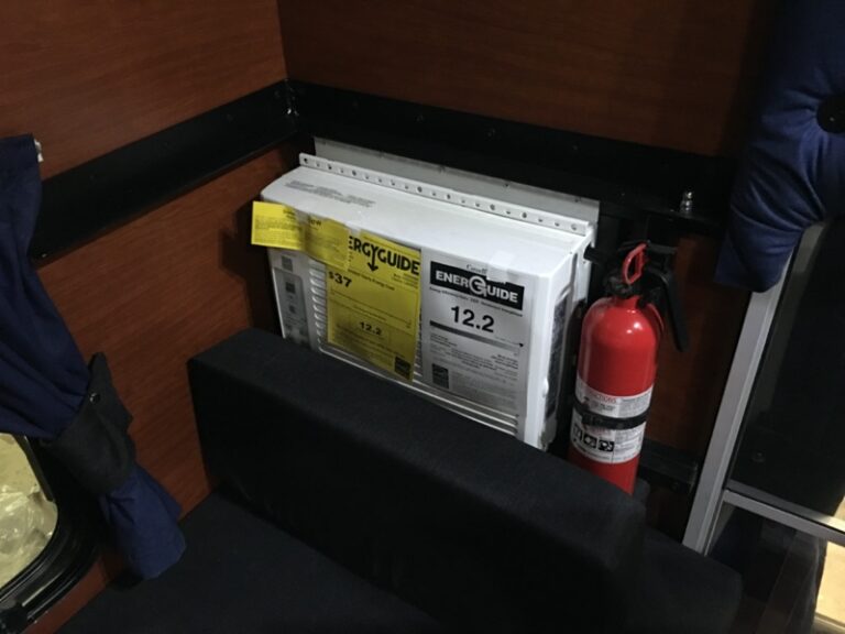 wall mounted AC and Standard fire hydrant | Phoenix Pop Up Campers